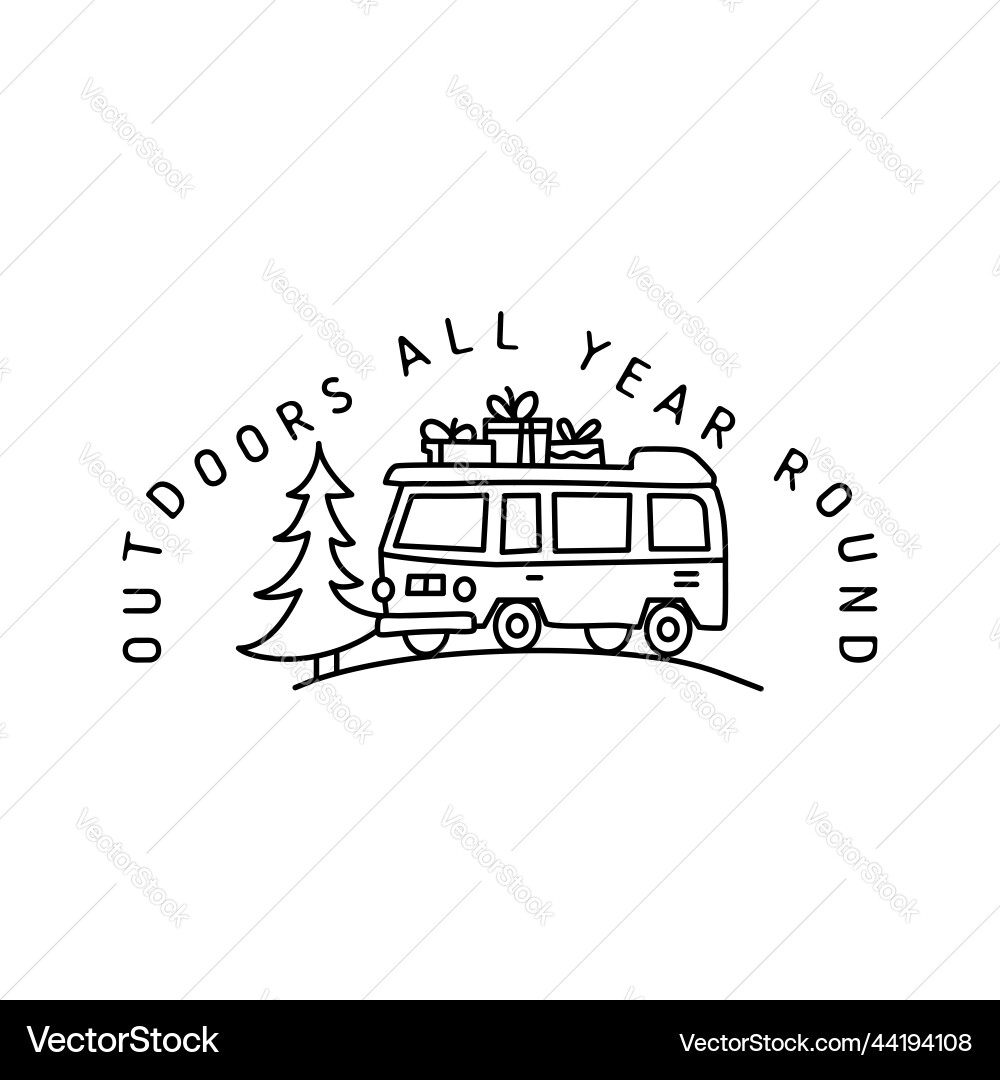 Christmas line logo icon from the Royalty Free Vector Image