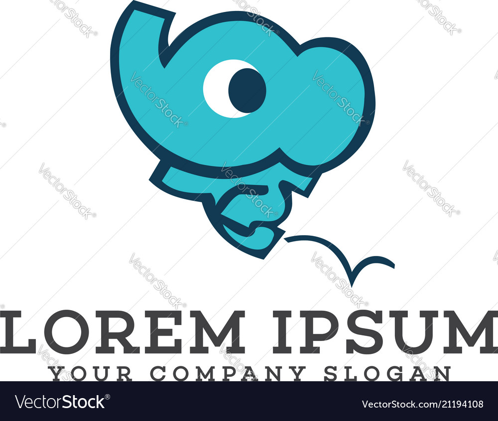 Cute jump elephant logo design concept template Vector Image