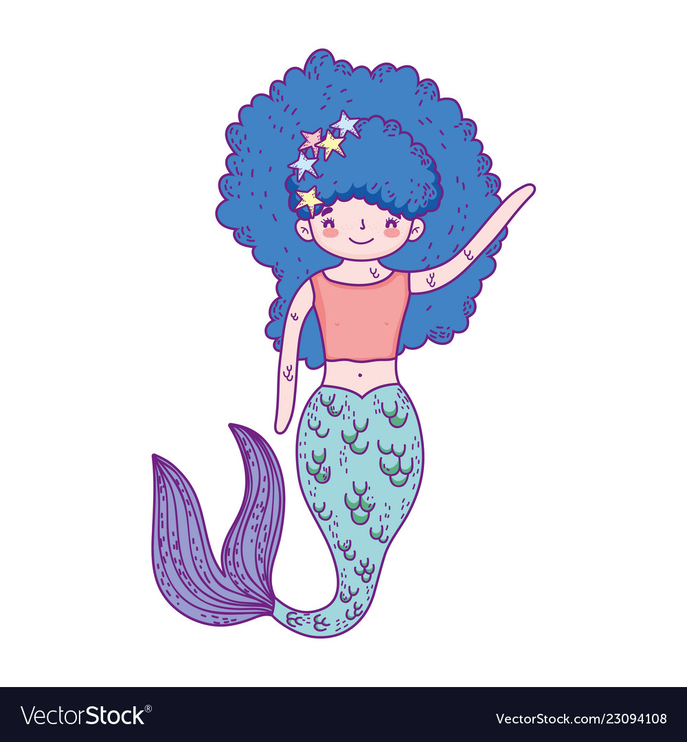 Cute mermaid fairy tales Royalty Free Vector Image