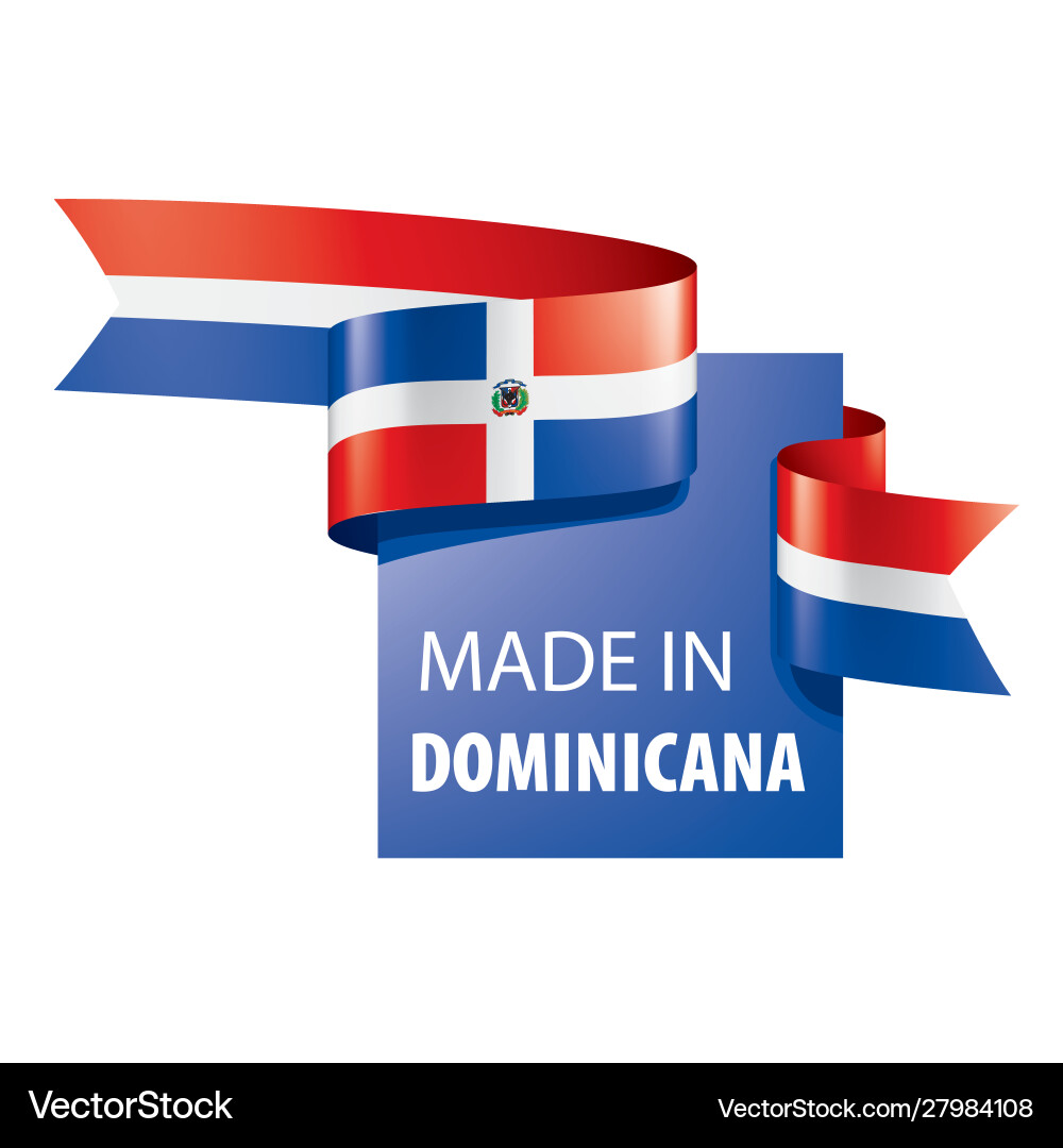 Dominicana flag on a white Royalty Free Vector Image
