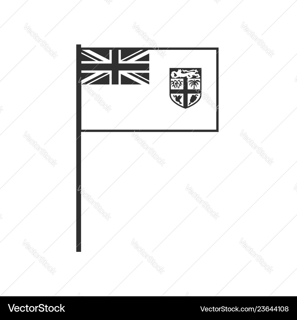 Fiji flag icon in black outline flat design Vector Image