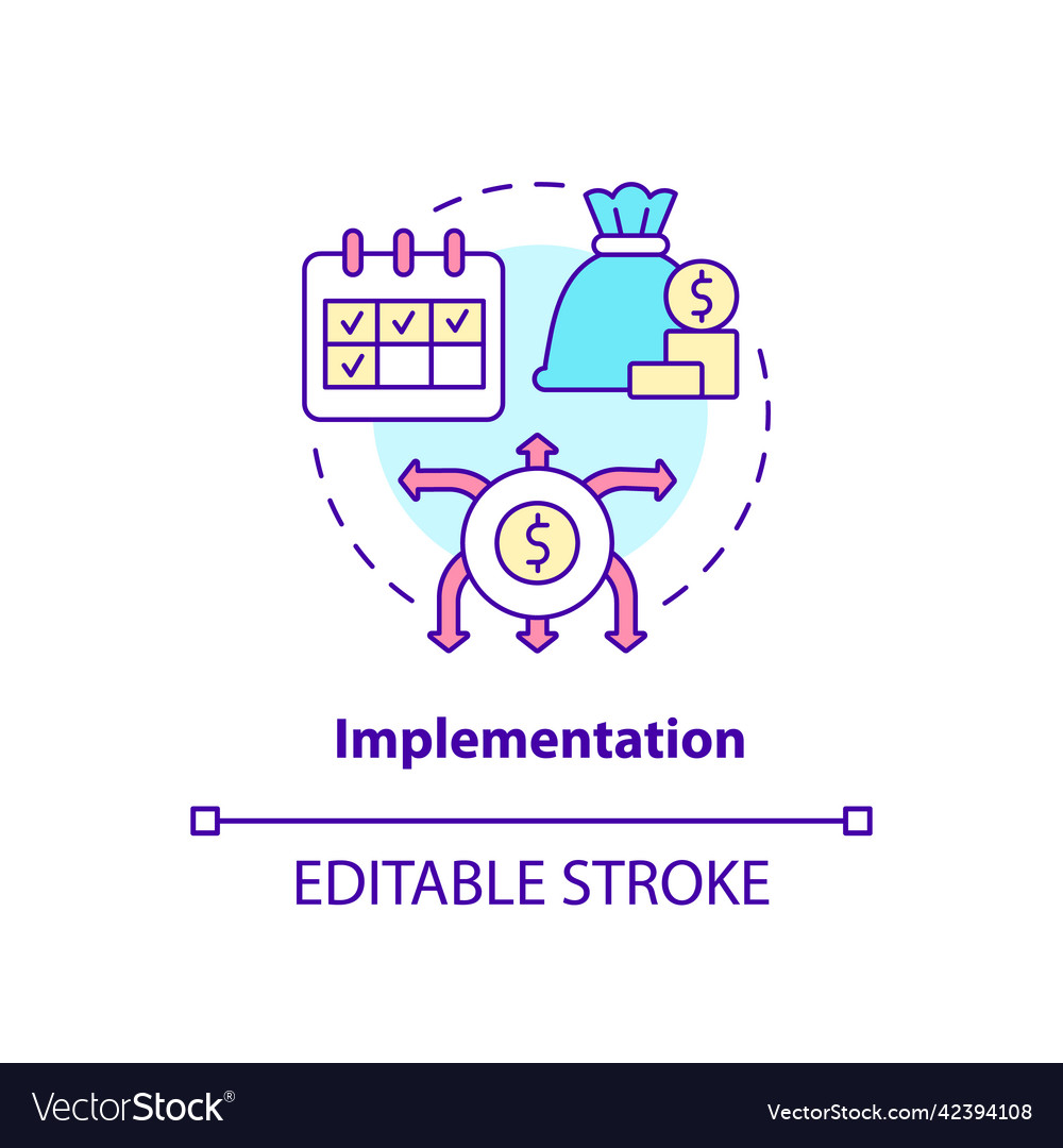 Implementation concept icon Royalty Free Vector Image