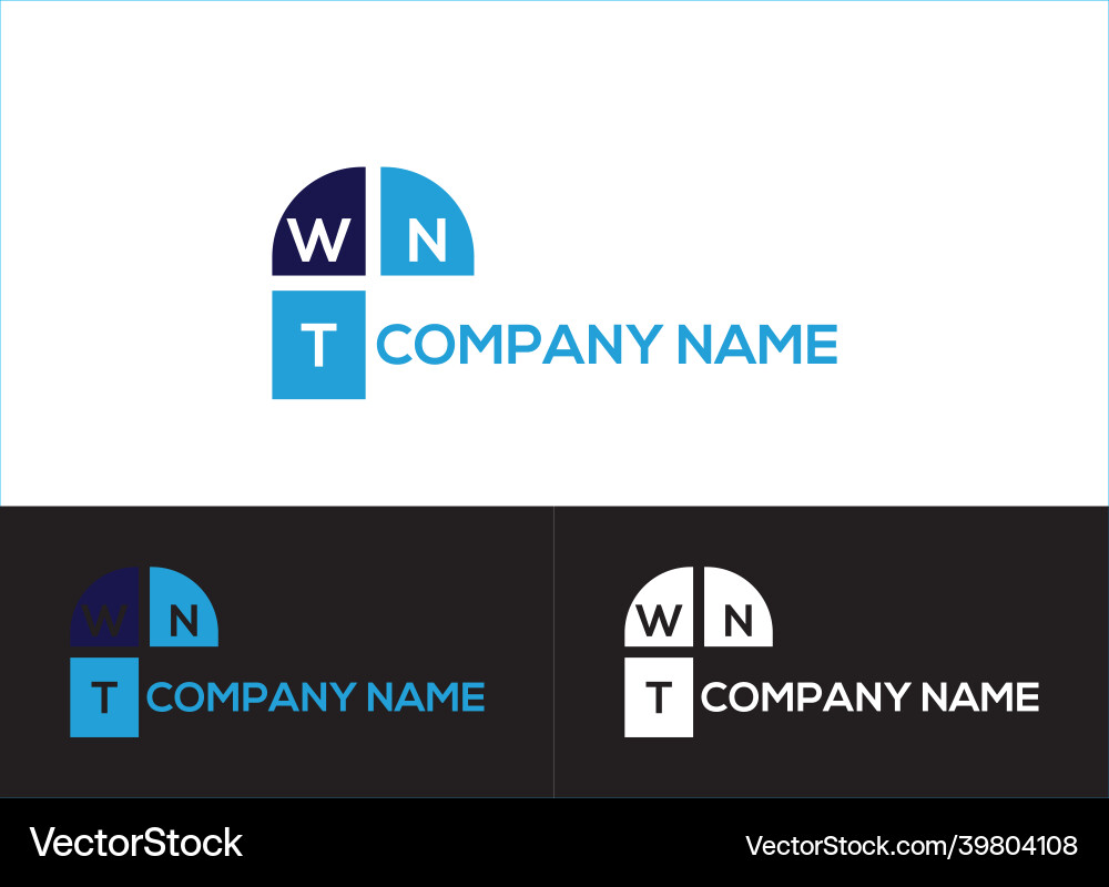 Initial wnt logo or icon design image Royalty Free Vector