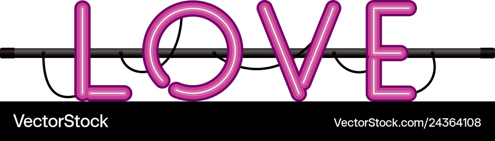 Love label in neon light isolated icon Royalty Free Vector