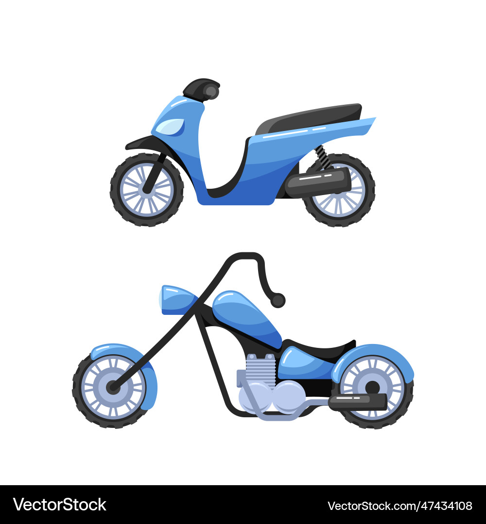 Motorcycles featuring a variety of models Vector Image