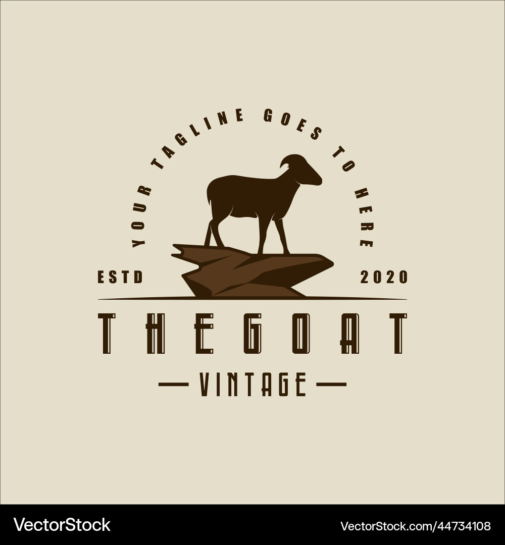 Mountain goat logo vintage template icon graphic Vector Image
