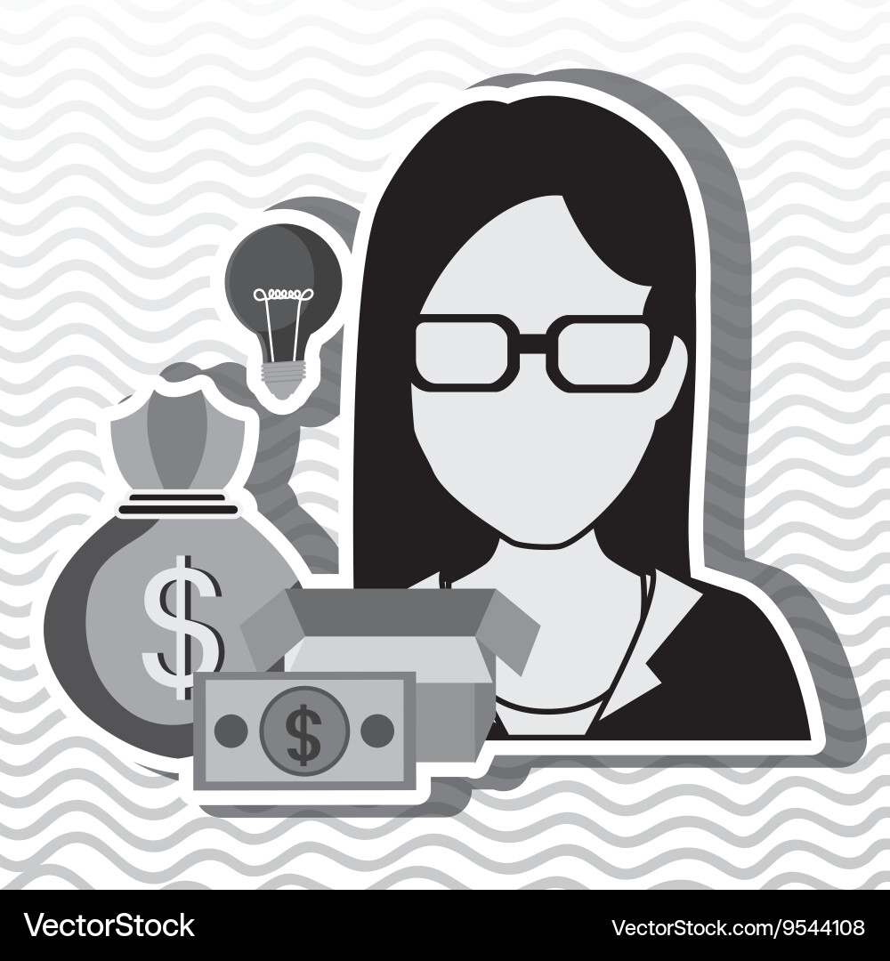 Person and money concept design Royalty Free Vector Image