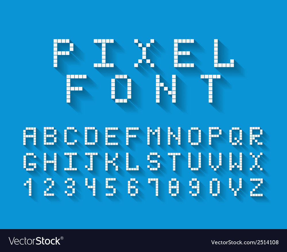 Pixel font Royalty Free Vector Image - VectorStock