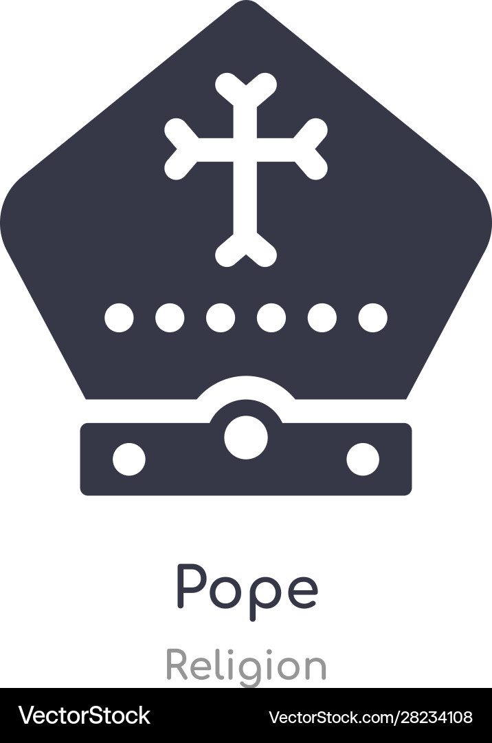 Pope icon isolated pope icon from religion Vector Image