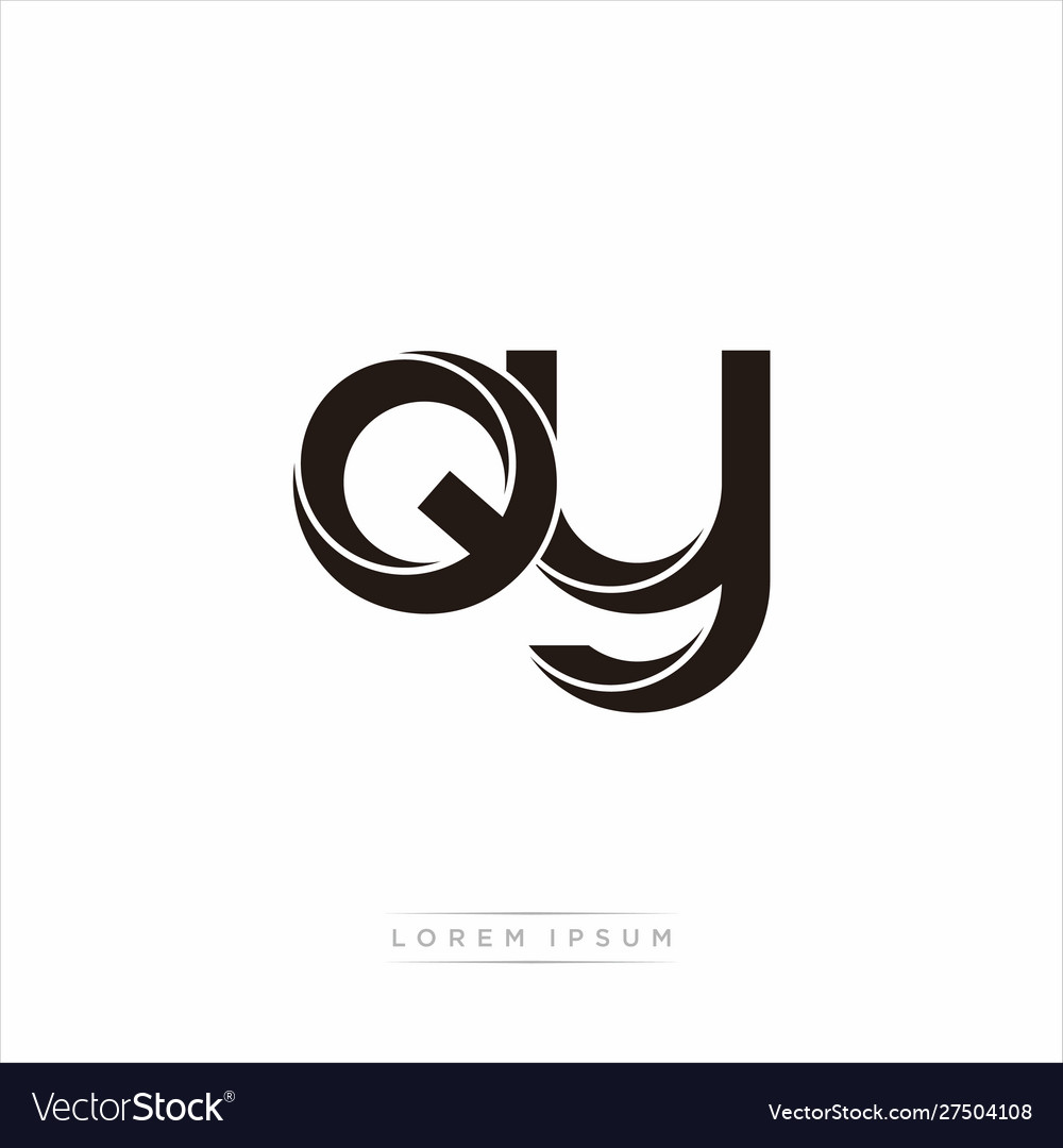 Qy initial letter split lowercase modern monogram Vector Image