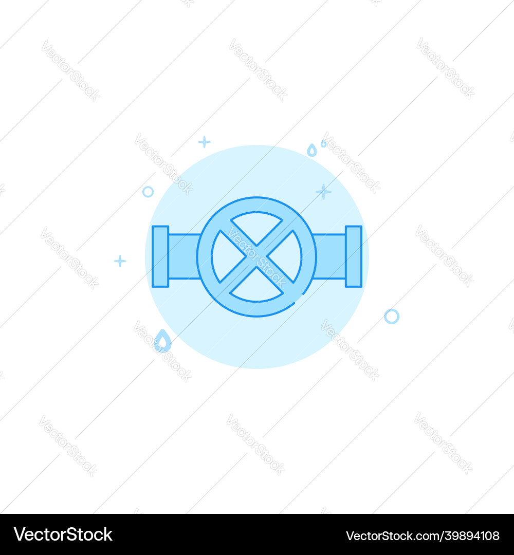 Round valve on pipe flat icon plumbing symbol Vector Image