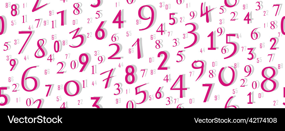 Seamless pattern of numbers of different sizes Vector Image