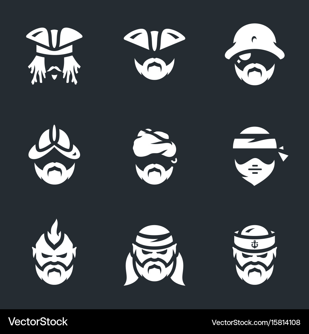 Set of pirate icons Royalty Free Vector Image - VectorStock