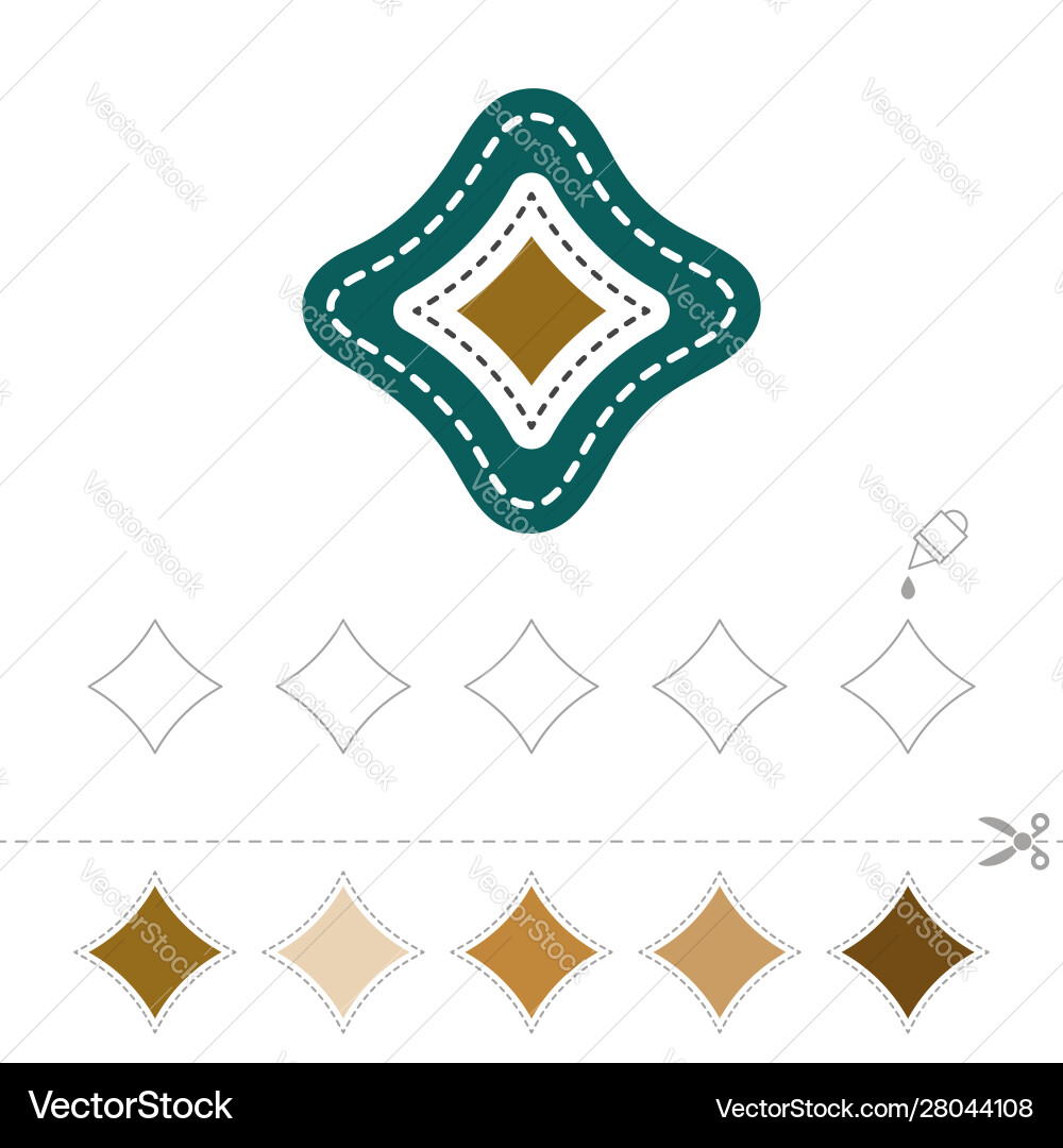 Study star 3 cut and glue figures Royalty Free Vector Image