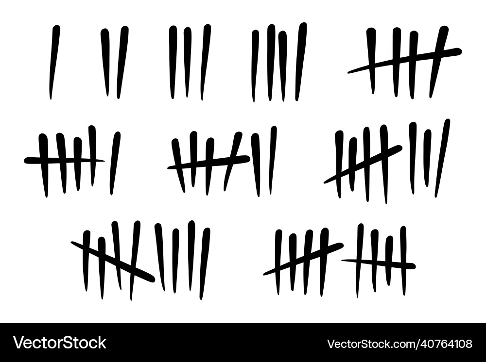 Tally marks to count days in prison marks Vector Image