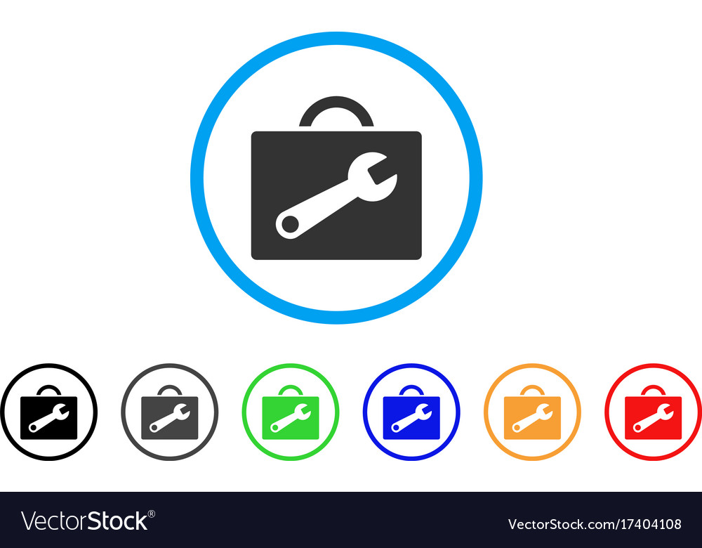 Tool case rounded icon Royalty Free Vector Image