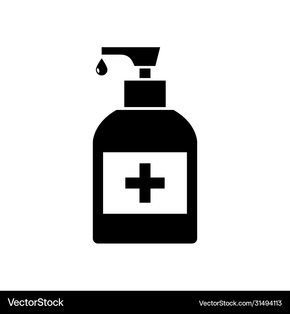 Alcohol hand disinfection soap icon coronavirus Vector Image
