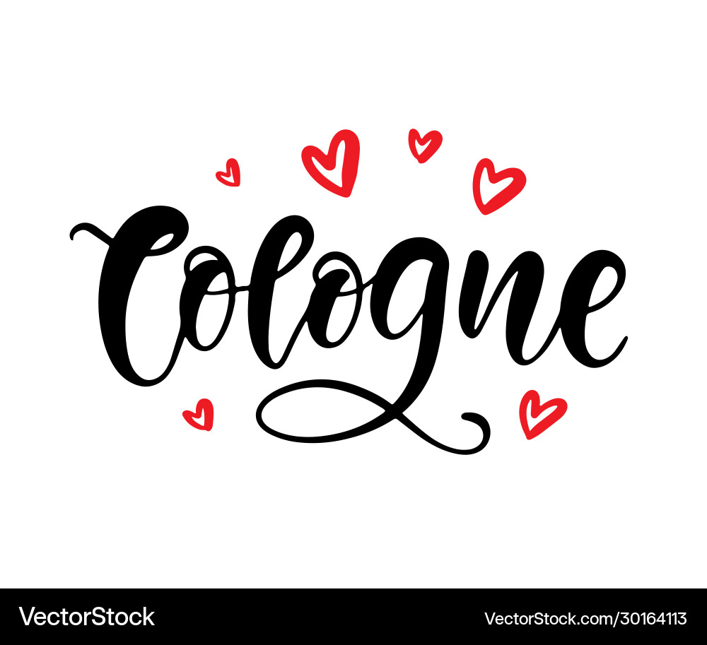 Cologne calligraphy modern city brush lettering Vector Image