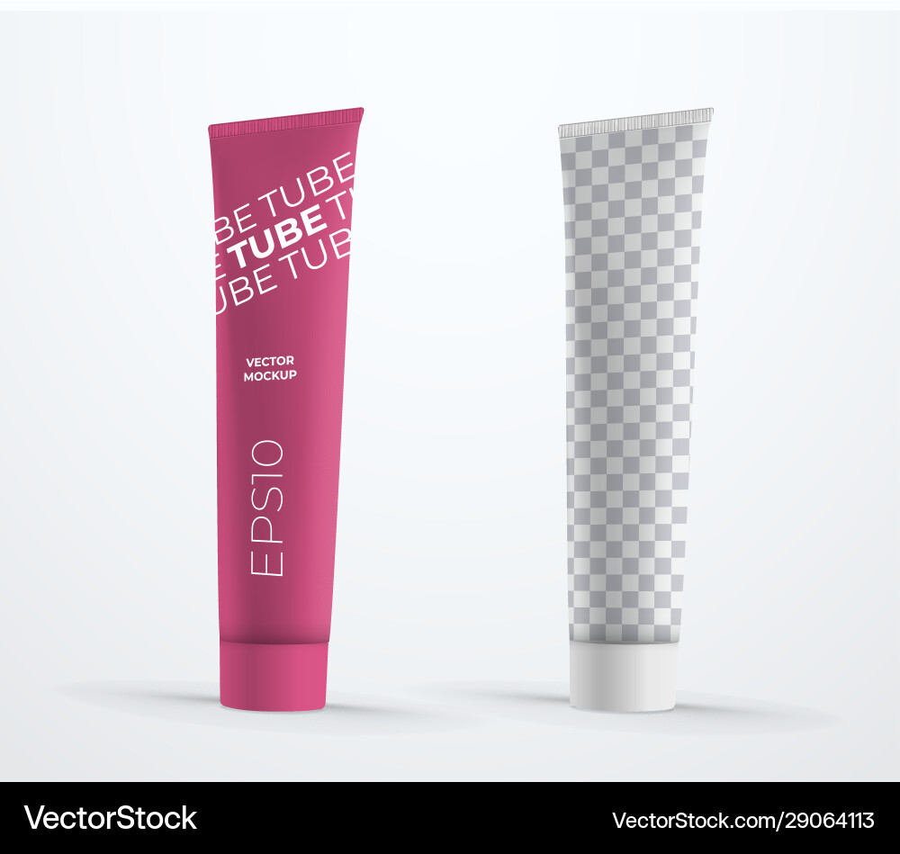 Cosmetic tube mocap with cap standing Royalty Free Vector
