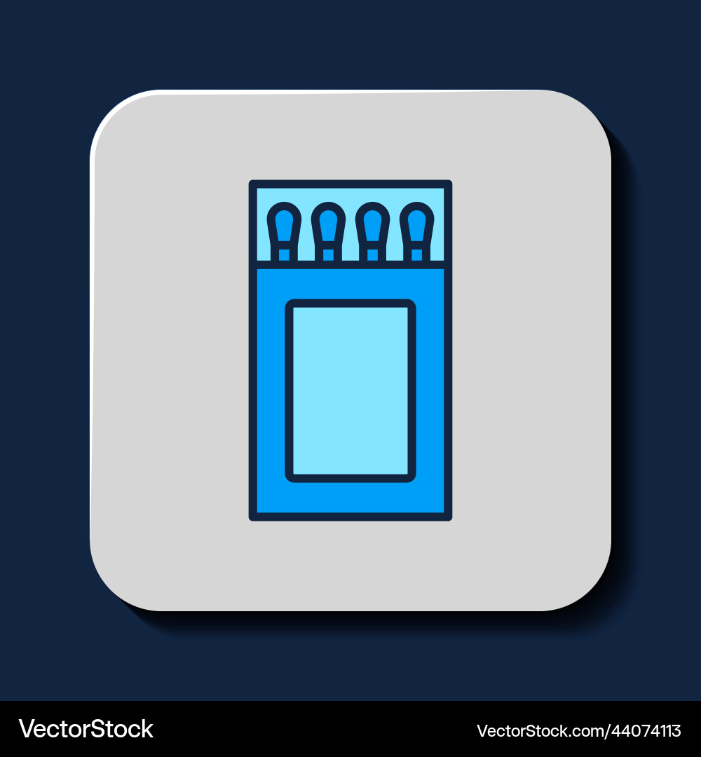 Filled outline open matchbox and matches icon Vector Image