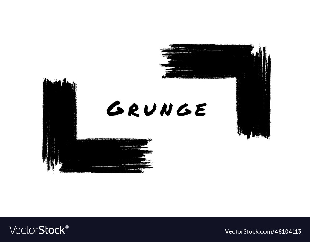 Grunge corners frame rectangle border Royalty Free Vector
