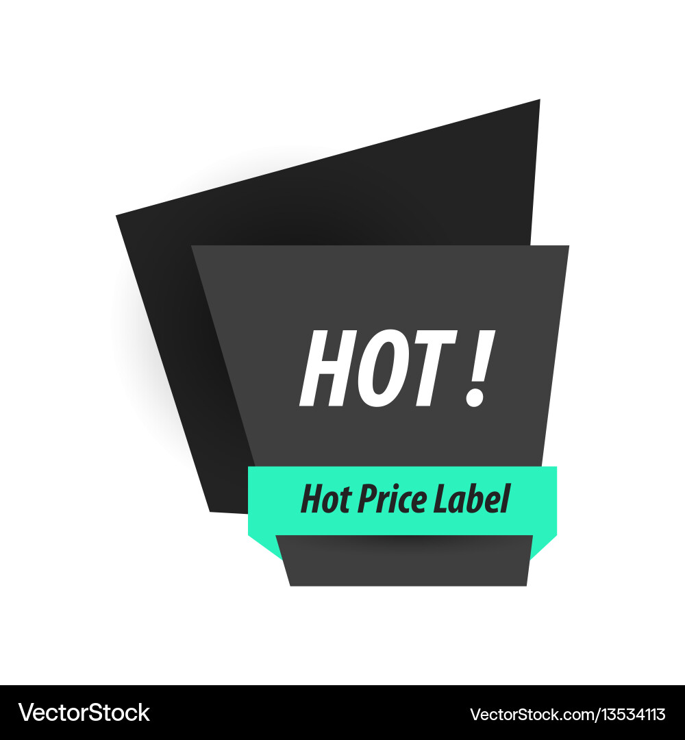 Hot price label black green Royalty Free Vector Image