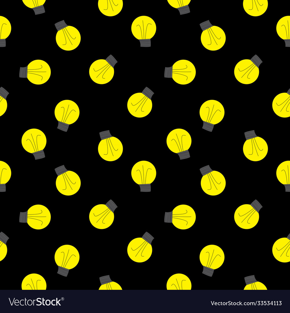 Light bulb seamless pattern background Royalty Free Vector