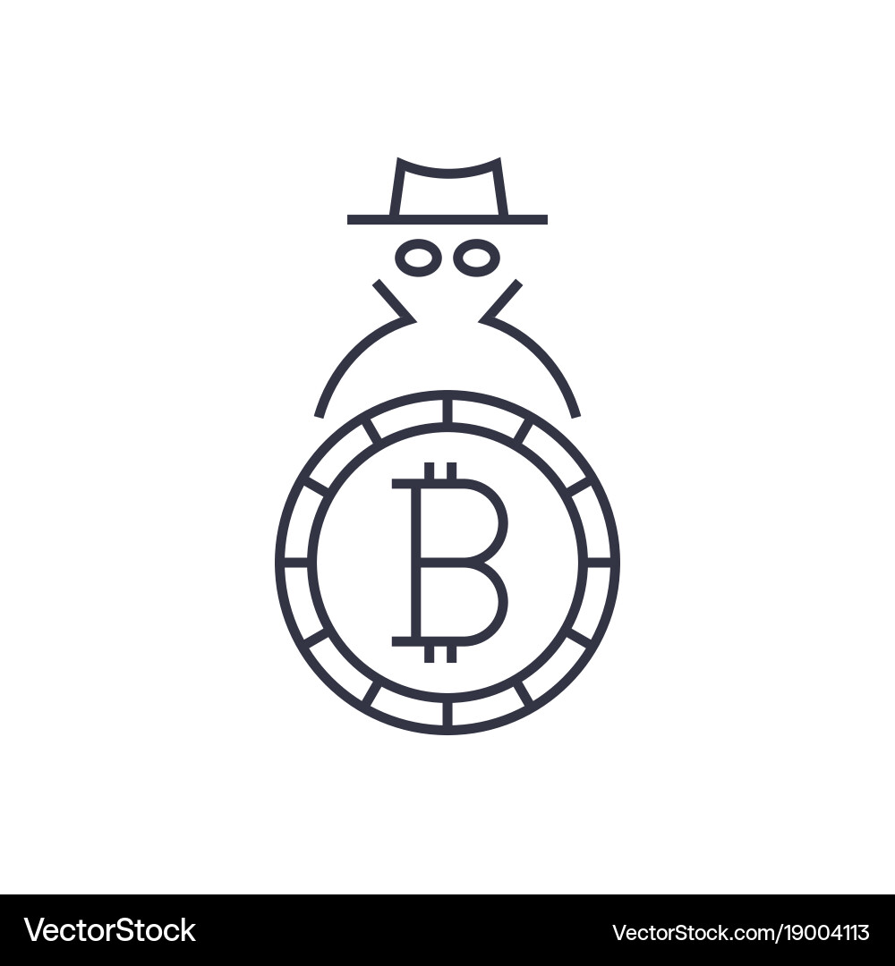 Logo bitcoin concept of anonymity and security Vector Image