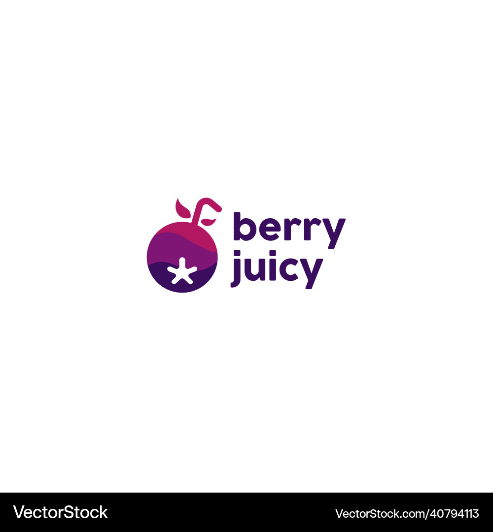 Minimalist flat simple berry juicy logo design Vector Image