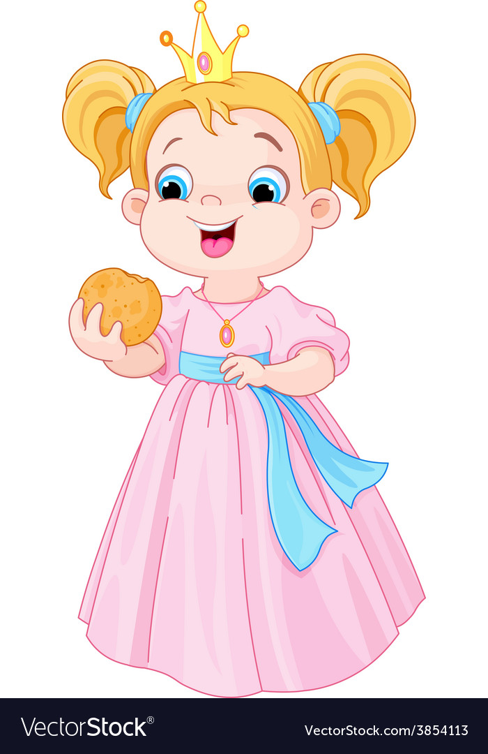 Princess eats hamburger Royalty Free Vector Image