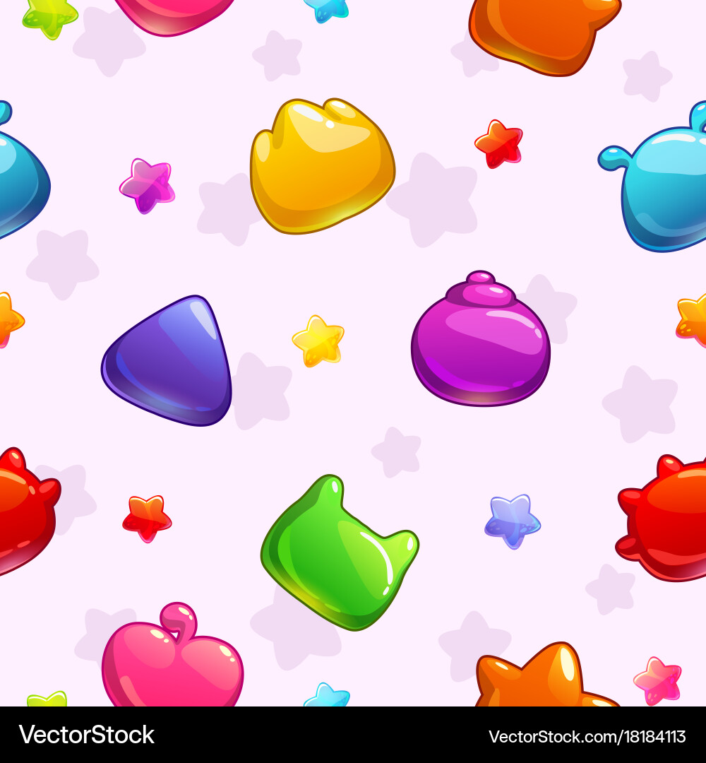 Seamless pattern with funny colorful jelly shapes Vector Image