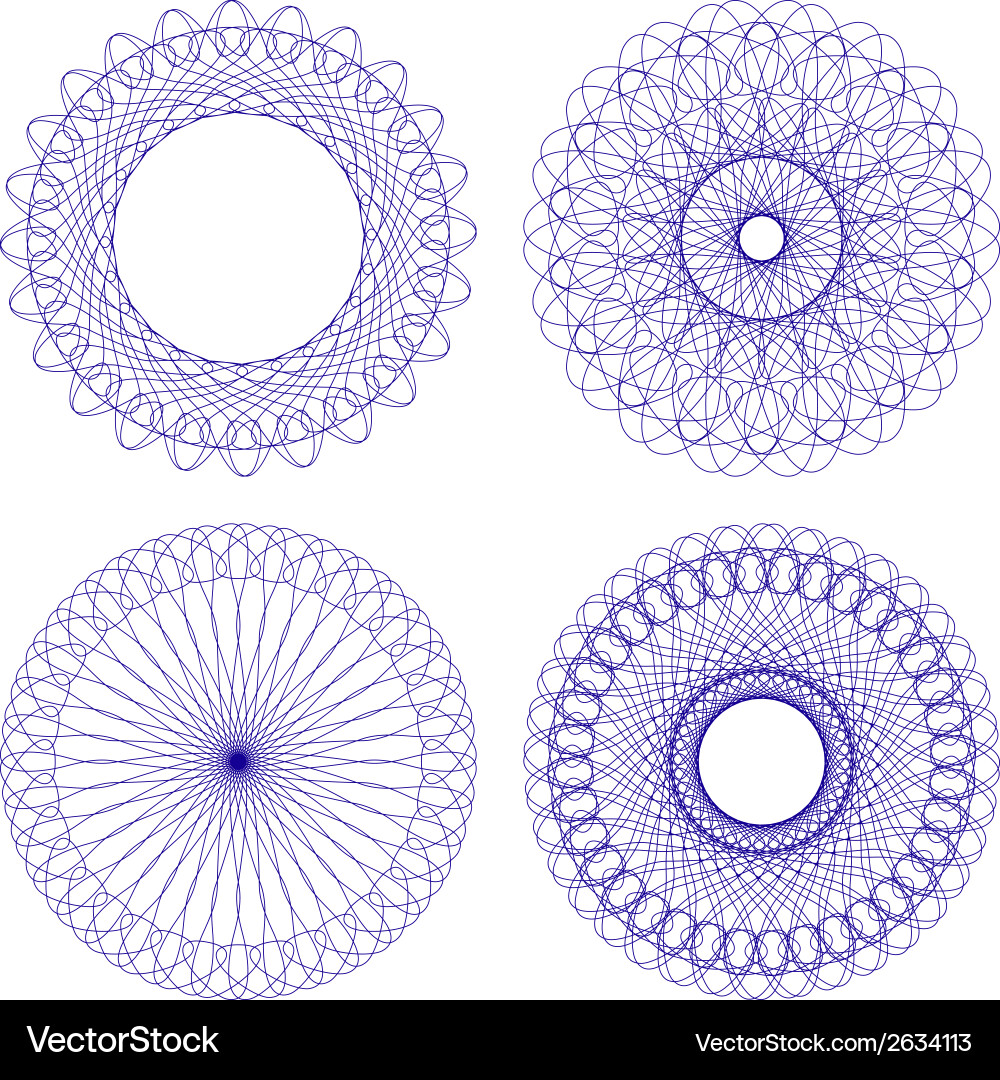 Set of guilloche rosettes Royalty Free Vector Image