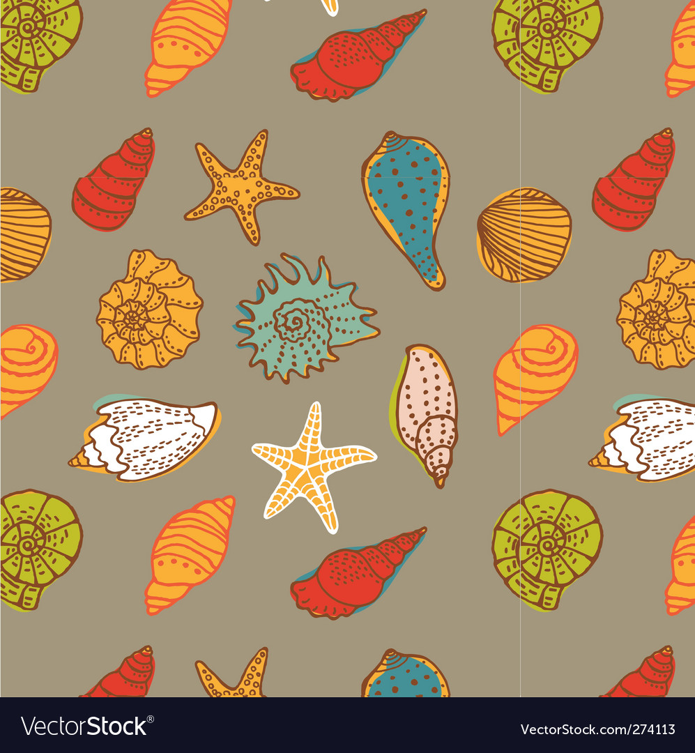 Shells seamless Royalty Free Vector Image - VectorStock
