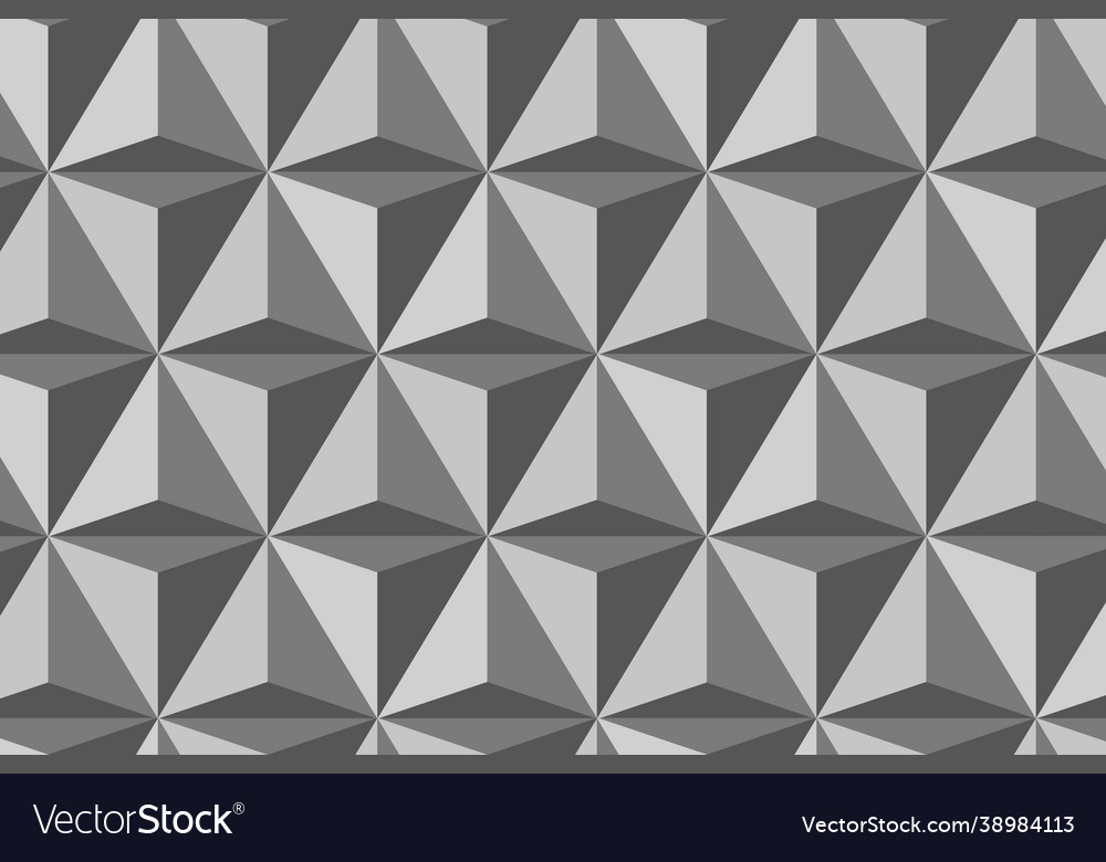 Triangle 3d geometric pattern grey background Vector Image