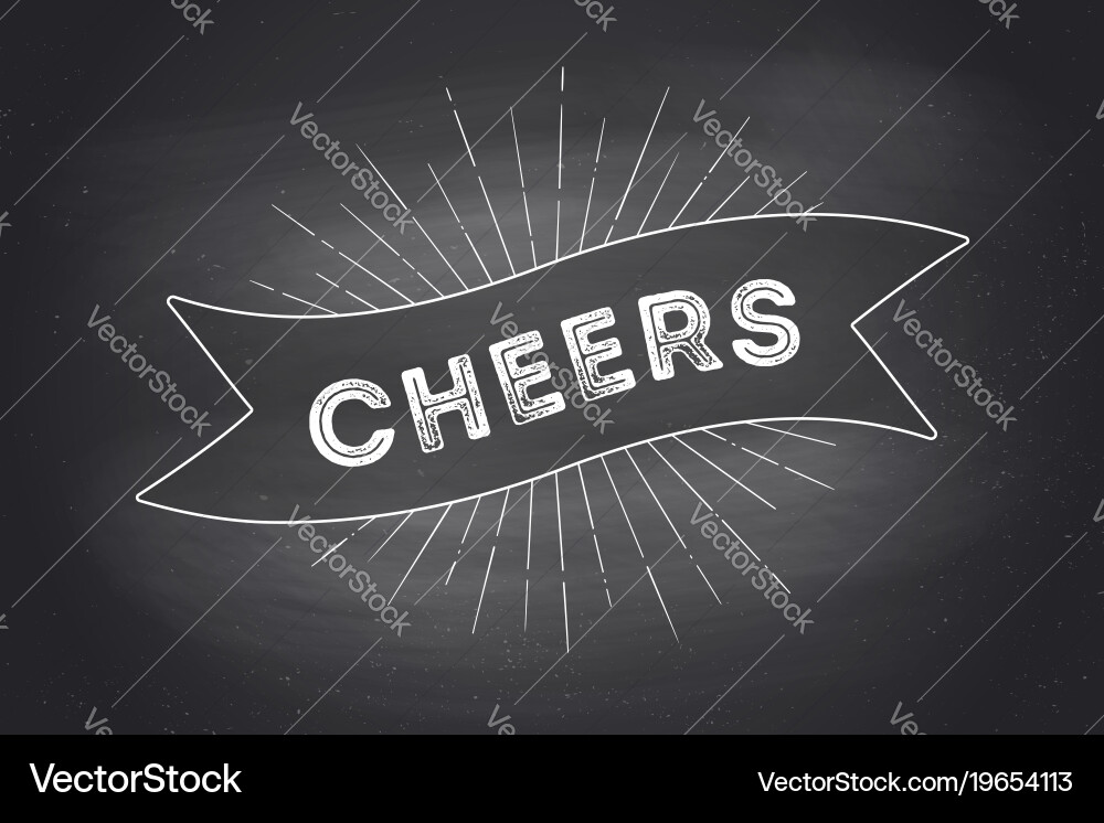 Vintage ribbon with text cheers Royalty Free Vector Image