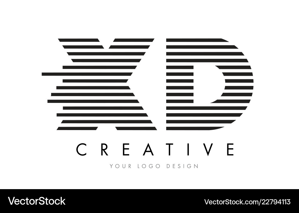 Xd x d zebra letter logo design with black Vector Image