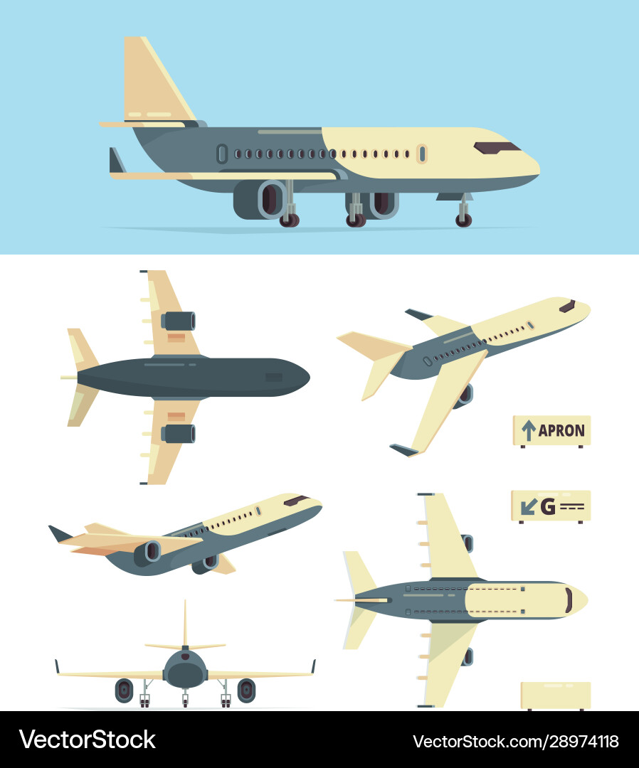 Civil aviation plane model different airplanes Vector Image