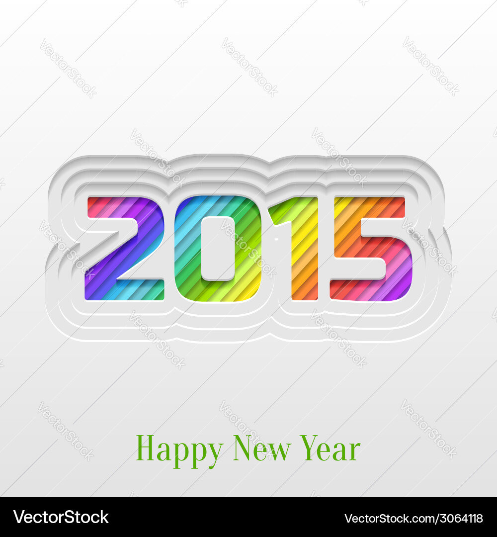 Creative 2015 happy new year greeting card Vector Image