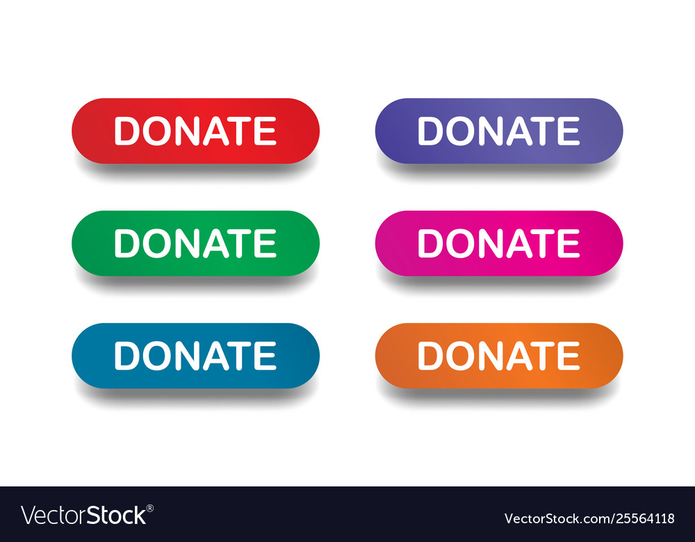 Donate button set Royalty Free Vector Image - VectorStock
