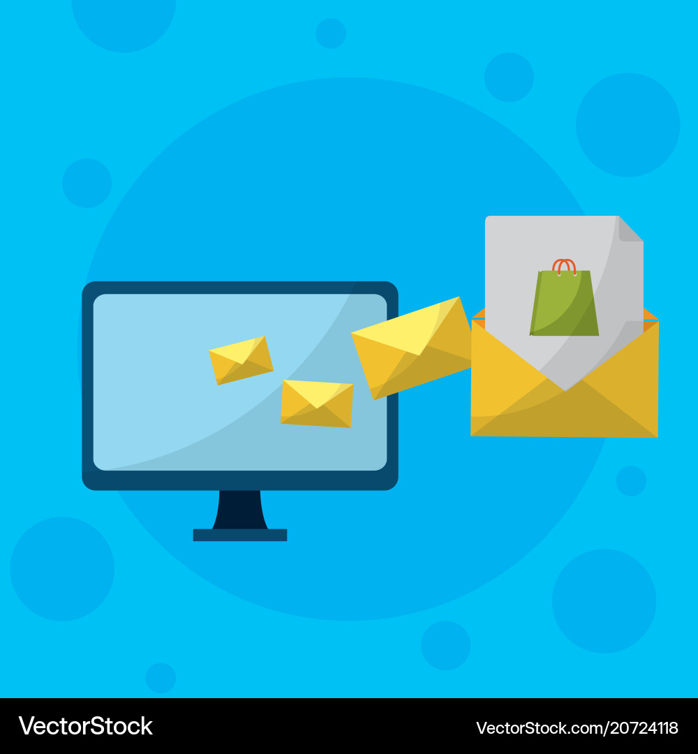 Email and media marketing Royalty Free Vector Image