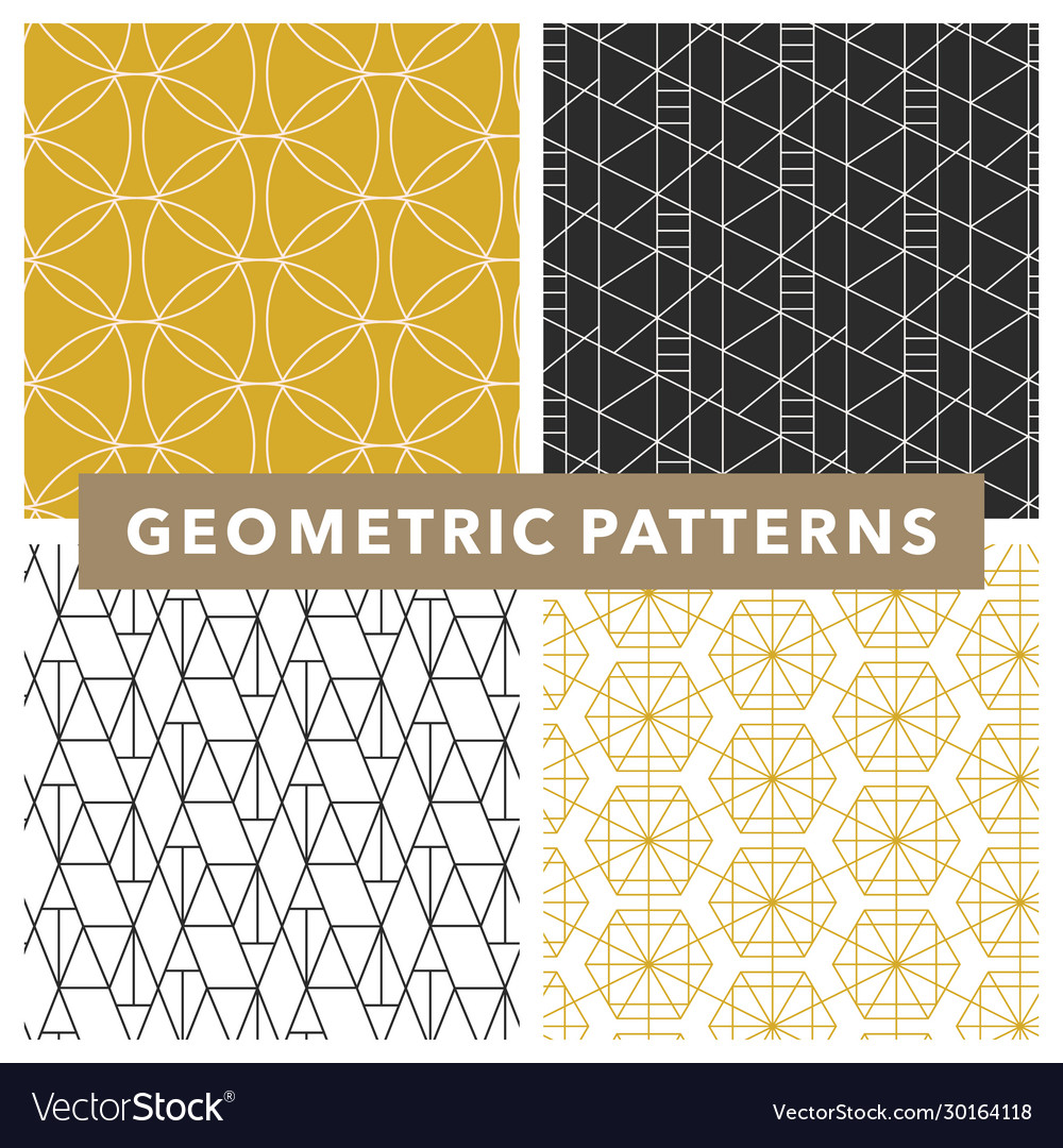 Geometric seamless pattern set Royalty Free Vector Image