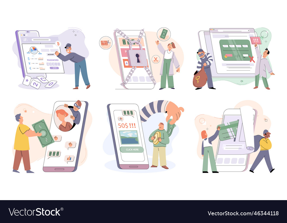 Hacker activity big set hacking computer Vector Image