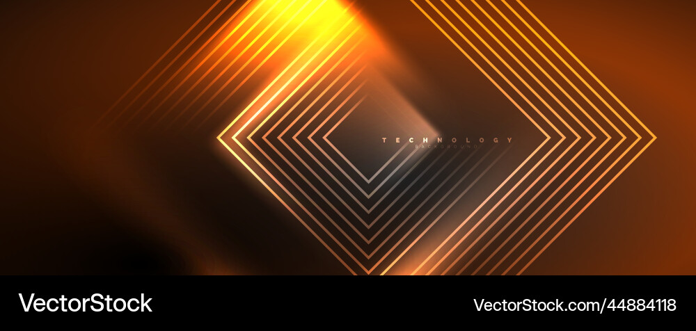Neon glowing techno lines hi-tech futuristic Vector Image