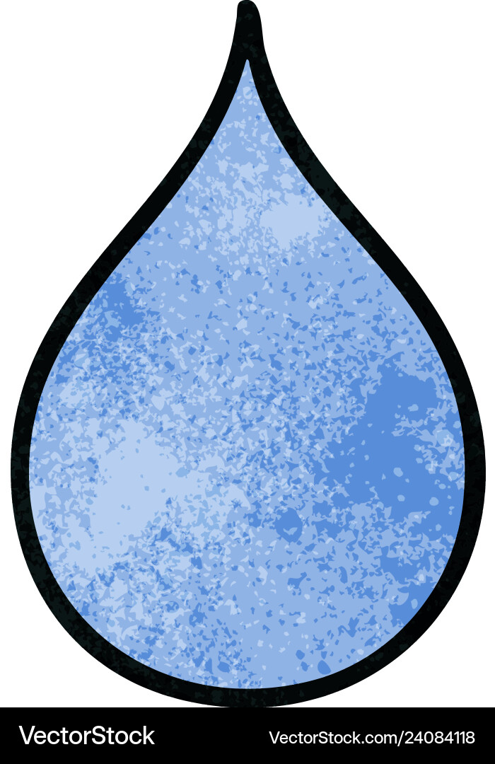 Quirky hand drawn cartoon rain drop Royalty Free Vector
