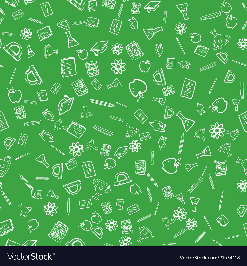 Seamless pattern with school things Royalty Free Vector