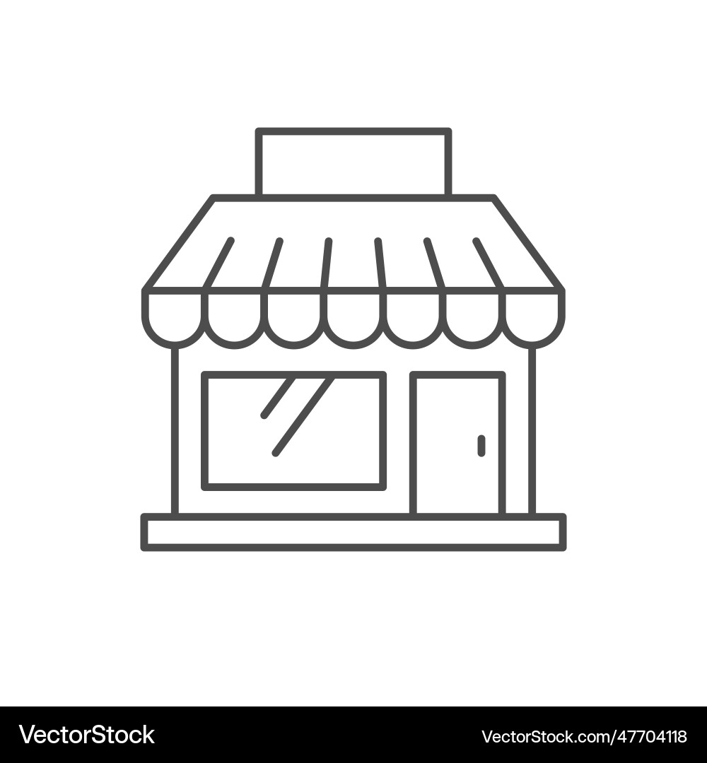 Shop building line outline icon Royalty Free Vector Image