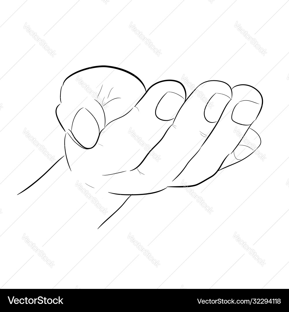 Simple hand draw sketchy gesture hand ready to Vector Image