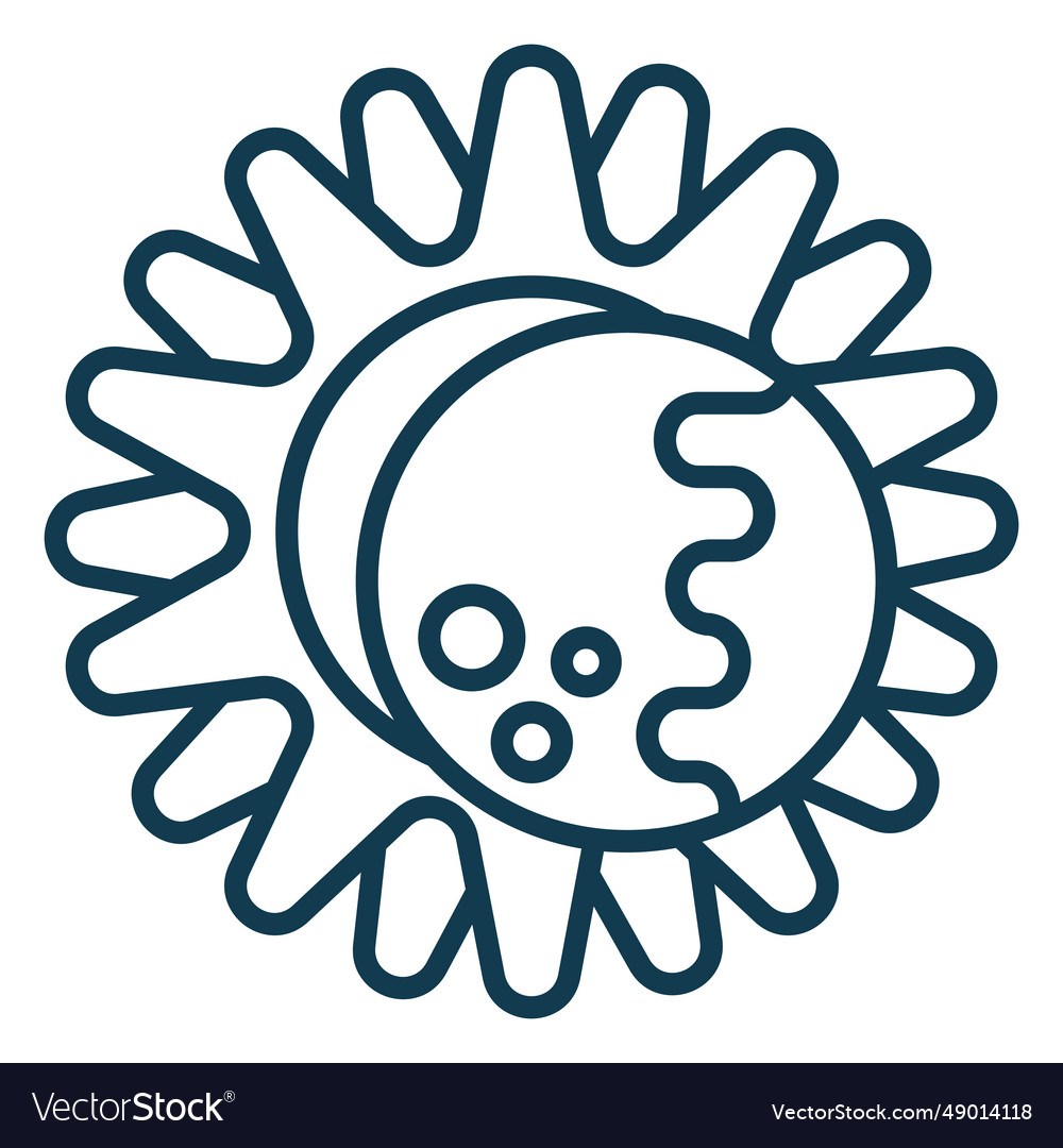 Sun eclipse geometric stroke simple Royalty Free Vector