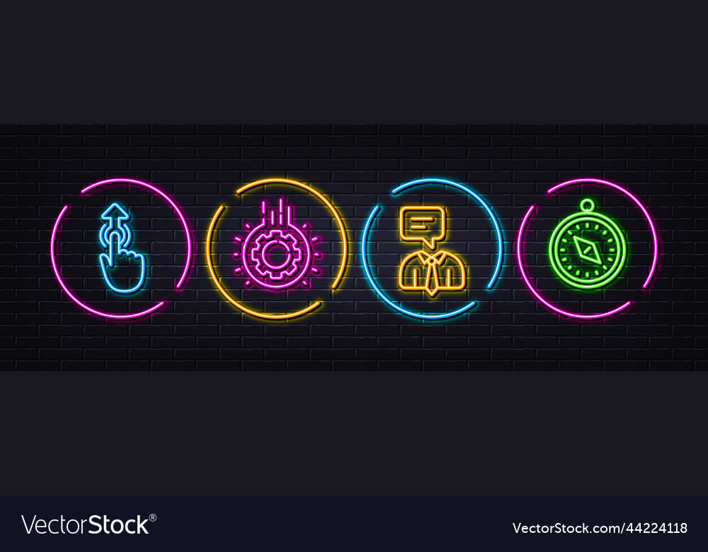 Support service gear and swipe up minimal line Vector Image