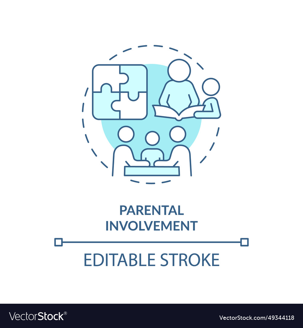 Thin line blue icon parental involvement concept Vector Image Thin line blue icon parental involvement concept Vector Image